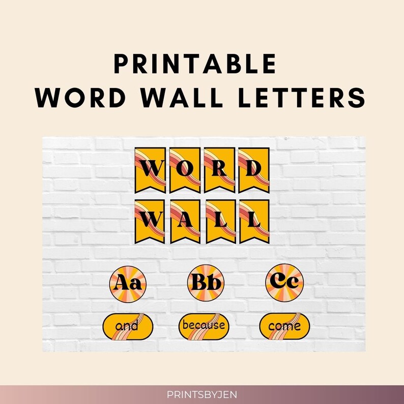 TEACHER Classroom Word Wall/groovy and Retro Classroom Decorations/word ...