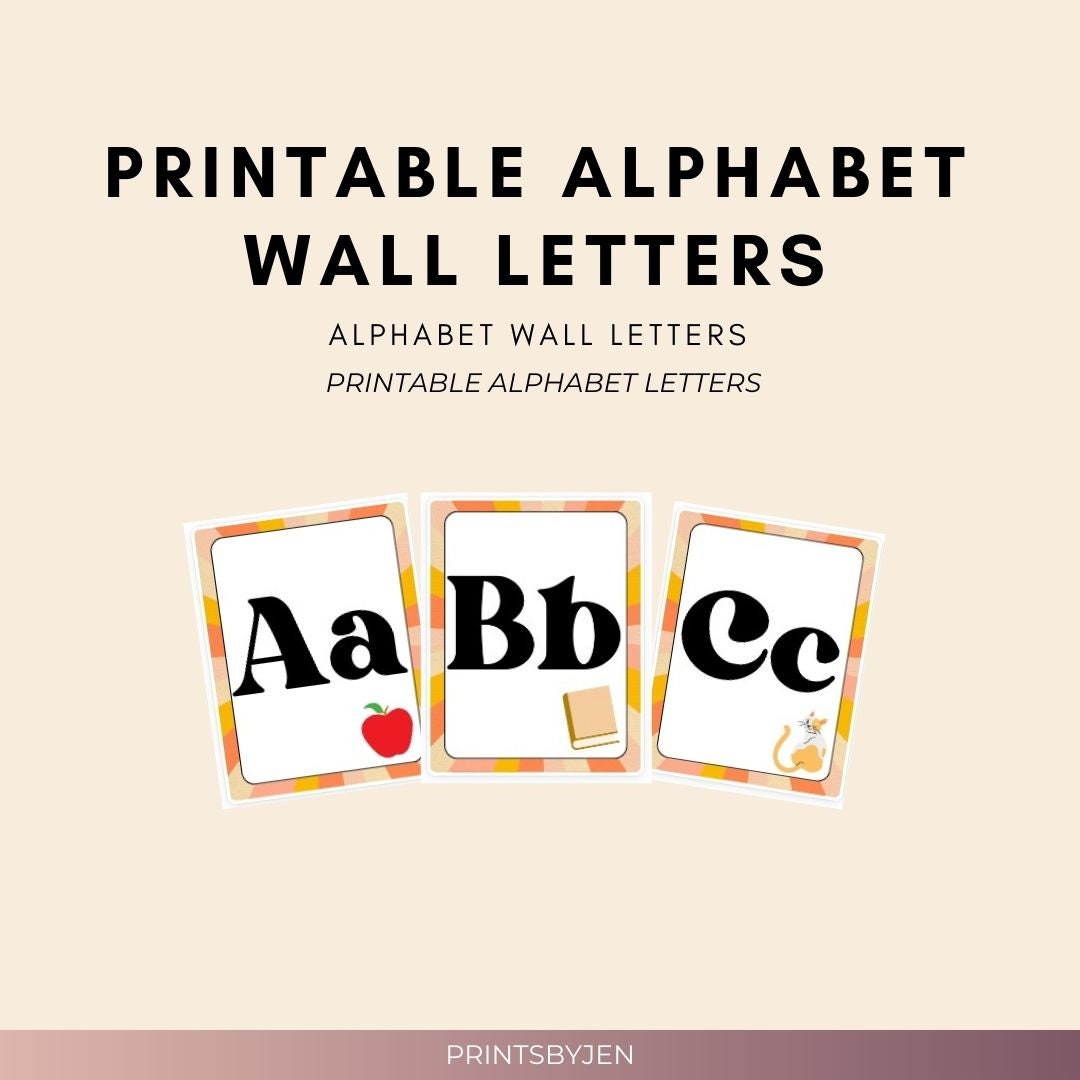 TEACHER Alphabet Wall Letters/groovy and Retro Classroom/alphabet ...
