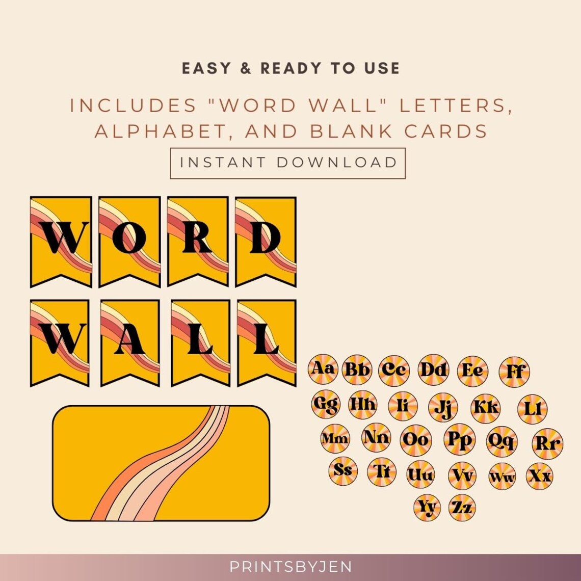 TEACHER Classroom Word Wall/groovy and Retro Classroom Decorations/word ...