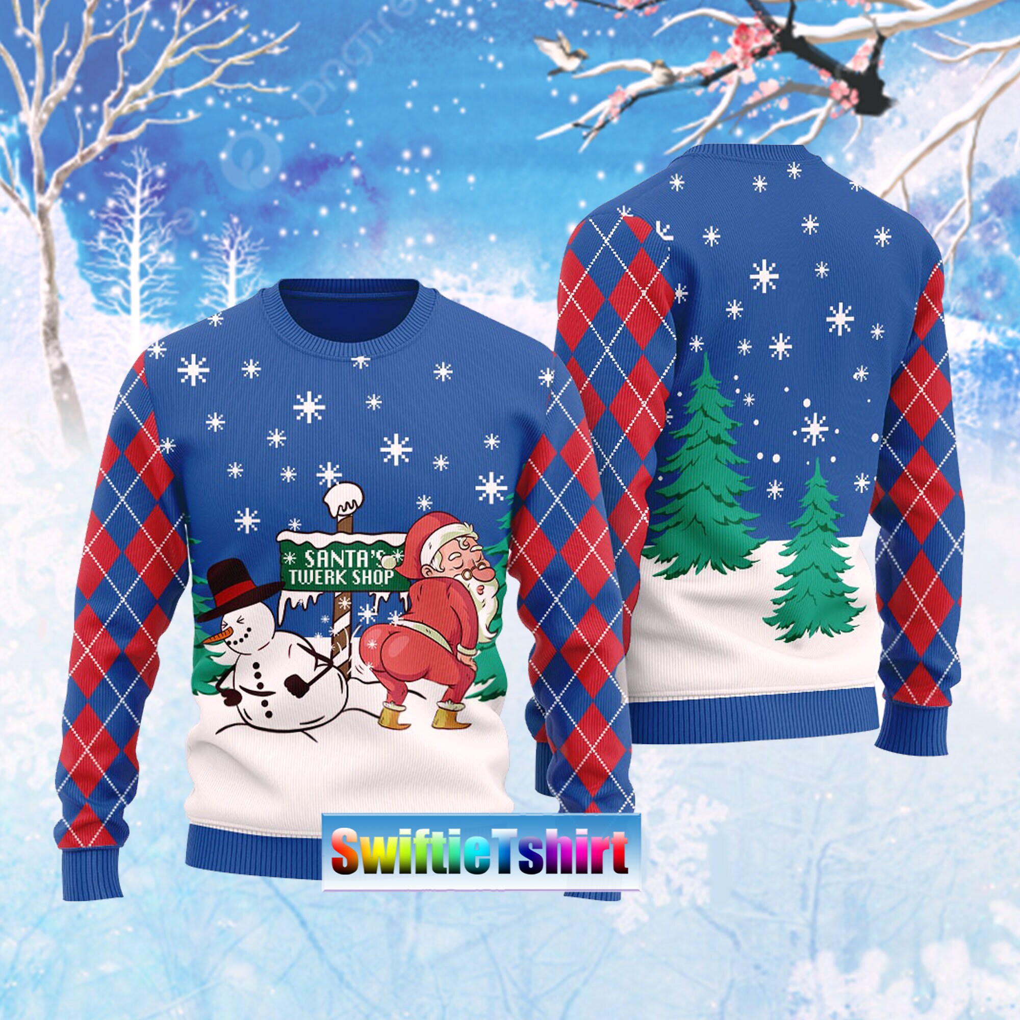 Santas Twerk Shop Mens Ugly Sweater, Santa twerking sold by Gorgonio ...