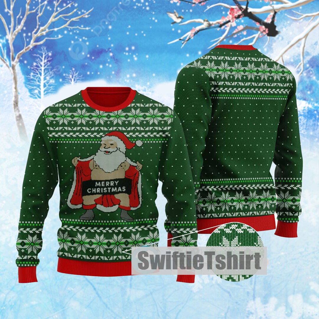 Funny Santa Claus Ugly All Over Print Christmas Sweater - Etsy