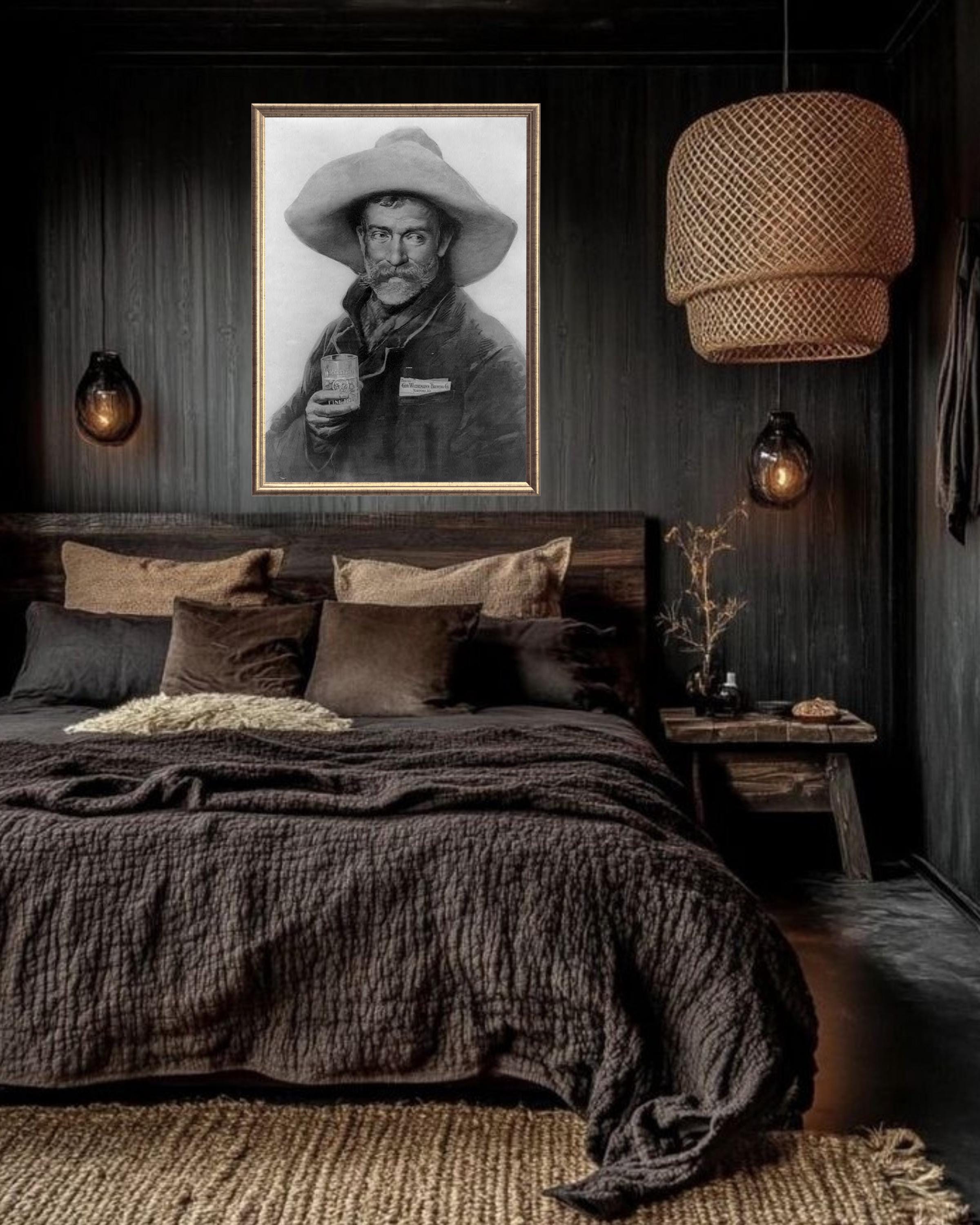 Vintage Cowboy Beer Poster Digital Download | Western Wall Art | Moody ...