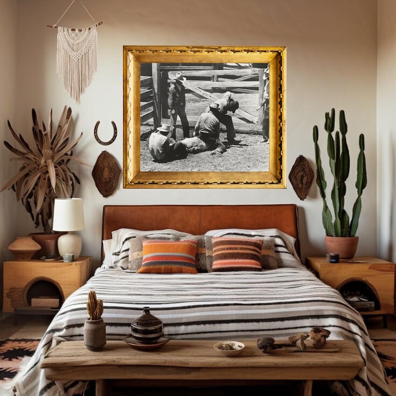 Cattle Ranch Branding Pen Photo – Vintage Western Printable Wall Art ...