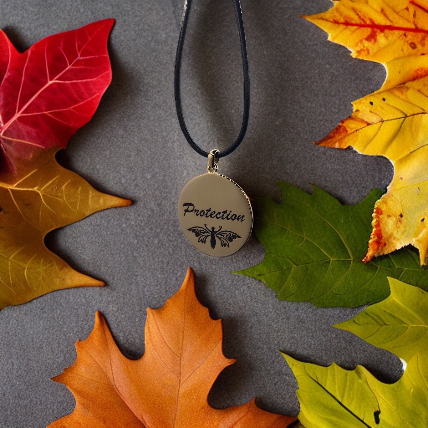 Manifest Protection Pendant, Large Circle Necklace, Manifestation Charm ...