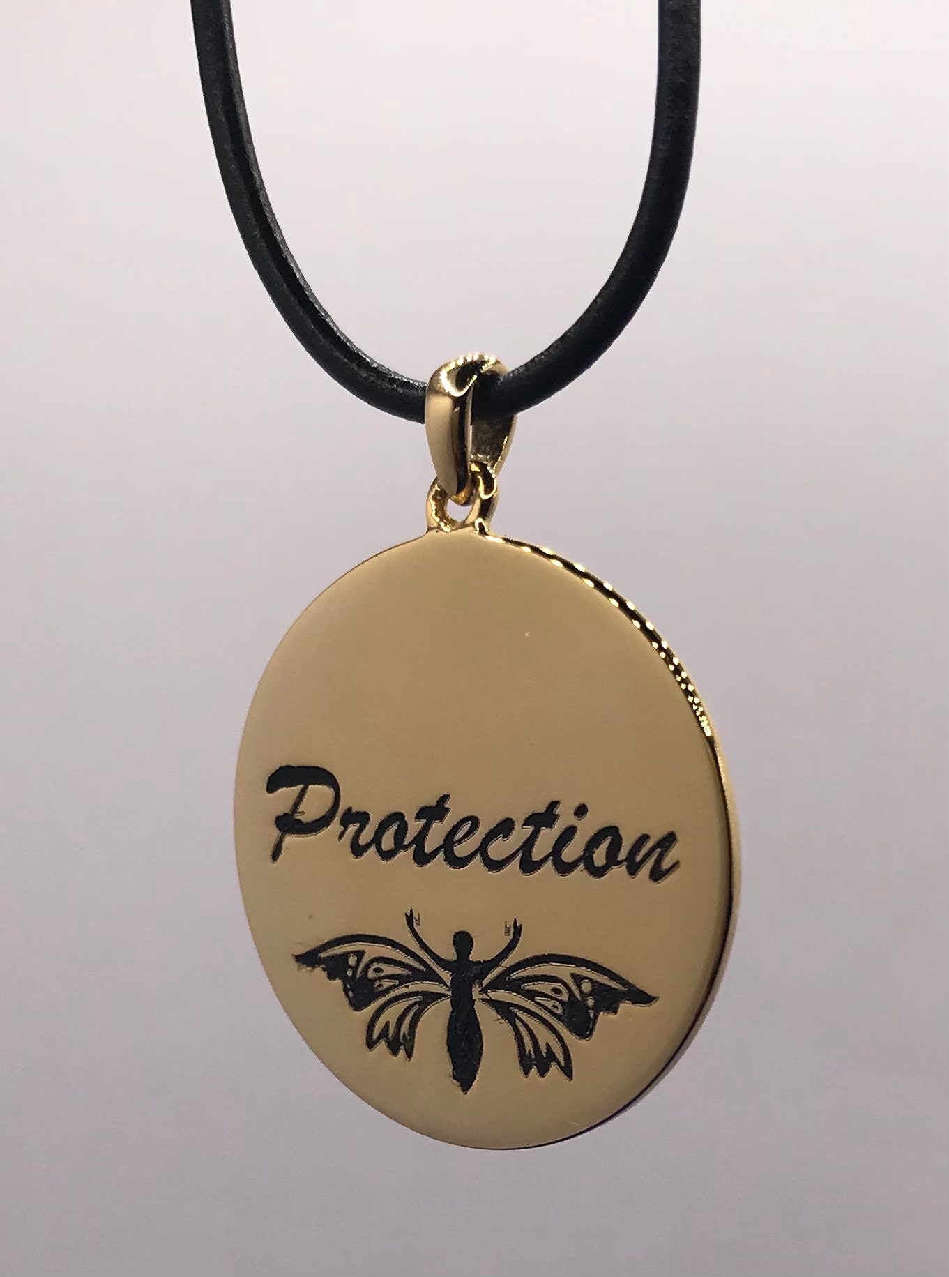 Manifest Protection Pendant, Large Circle Necklace, Manifestation Charm ...