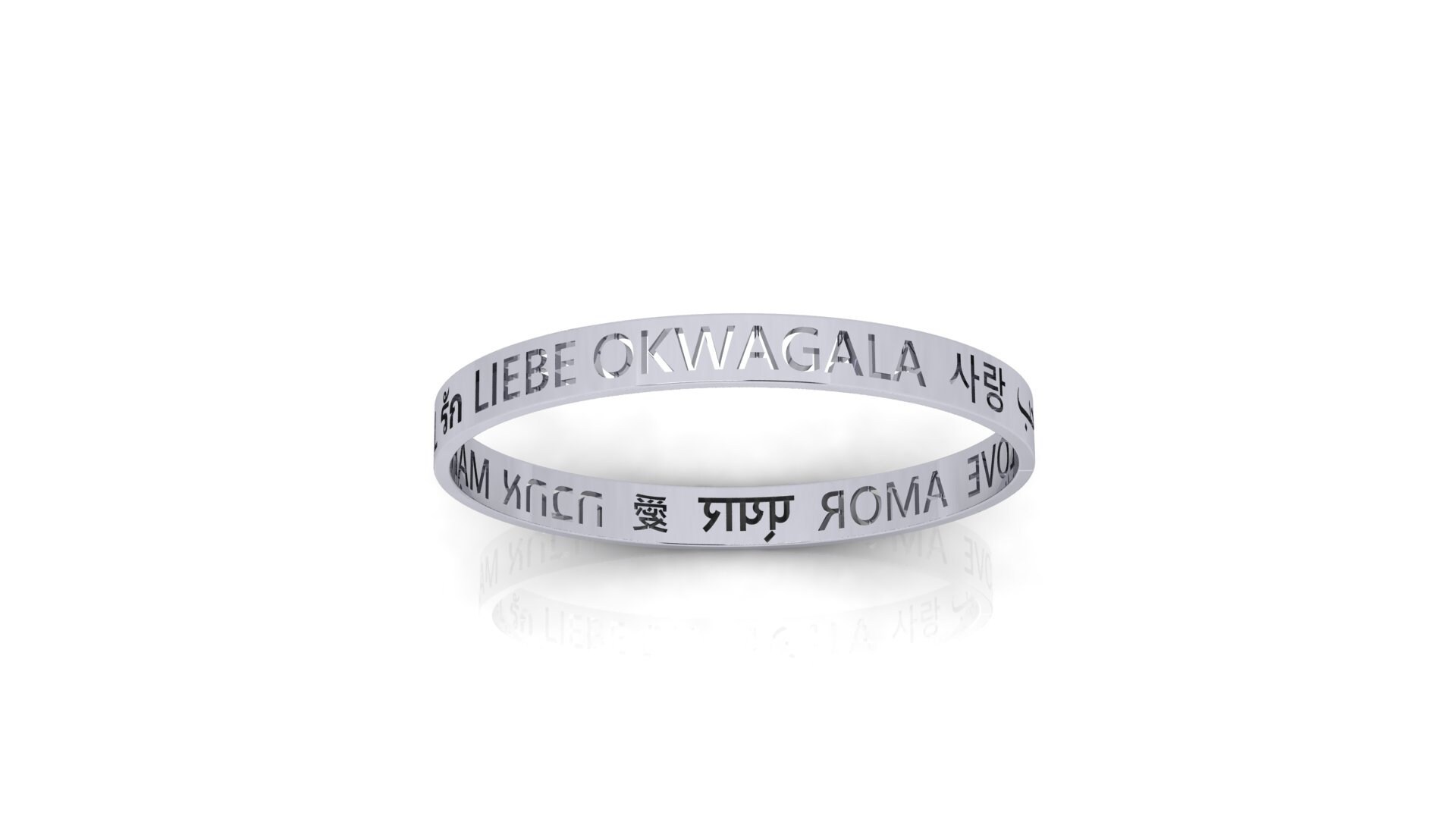 The Love Language Bangle, Solid Gold Love Bangle, 10 Language Love ...