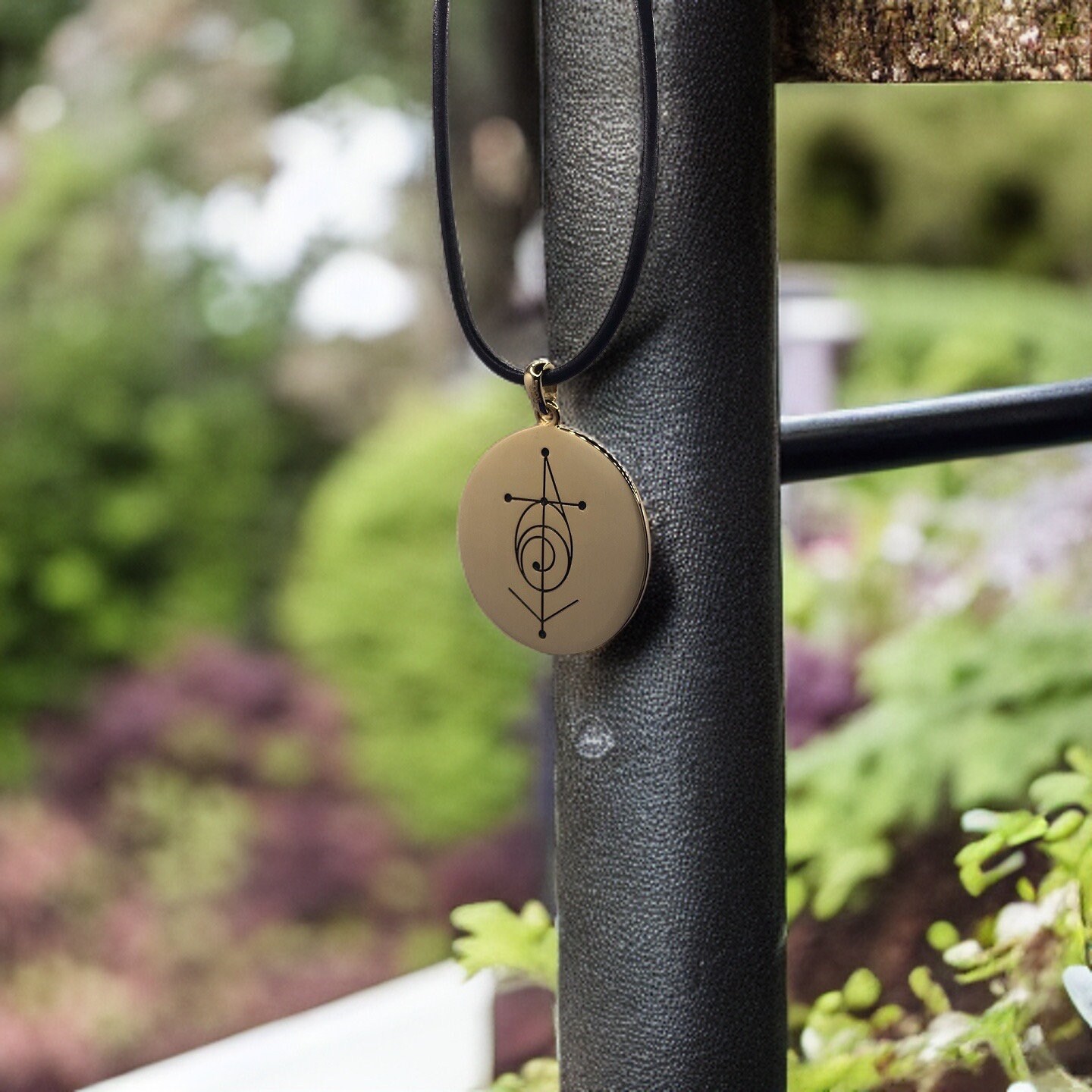 Manifest Protection Pendant, Large Circle Necklace, Manifestation Charm ...