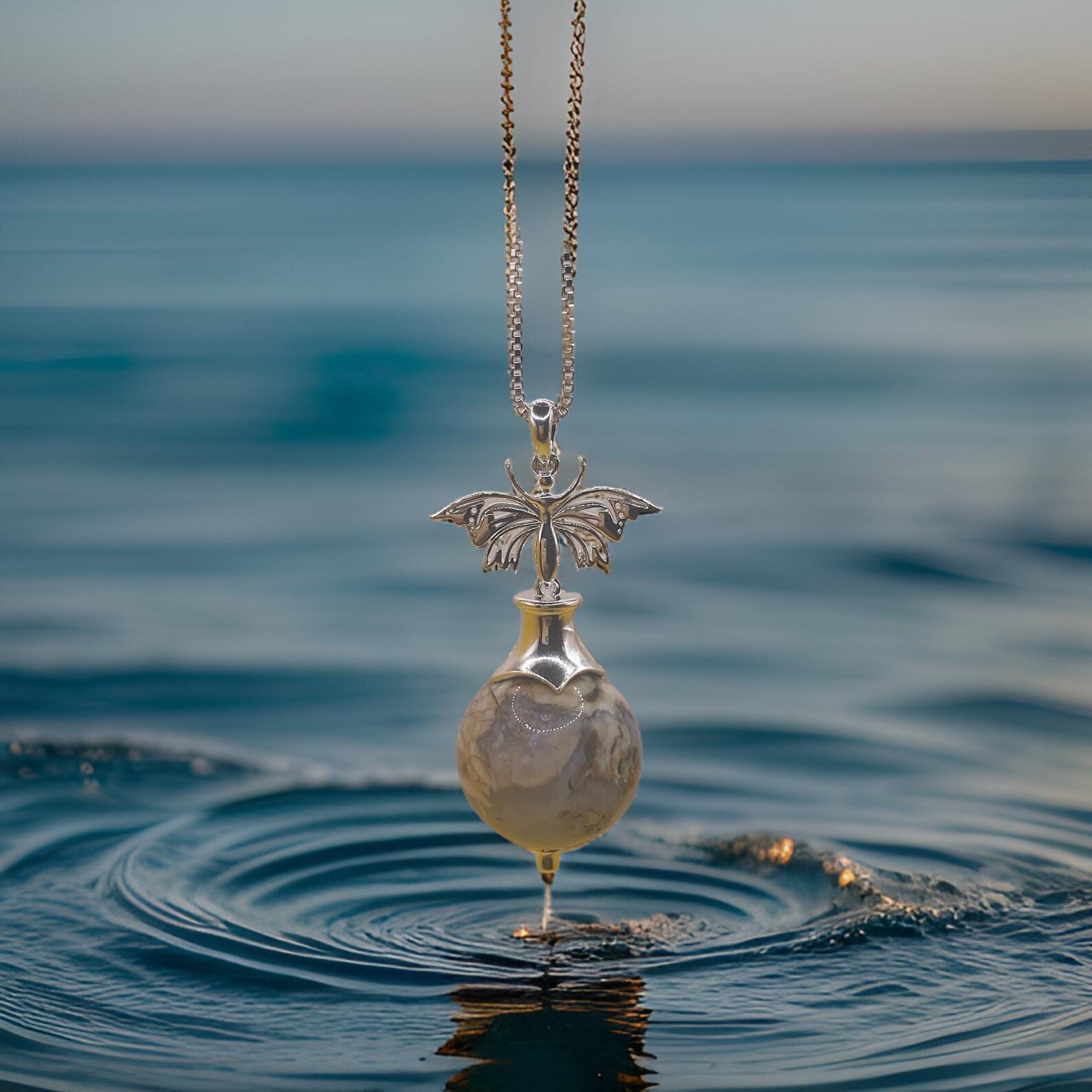 Gaia Goddess Pendulum Pendant, 925 Silver Gemstone Necklace - Etsy