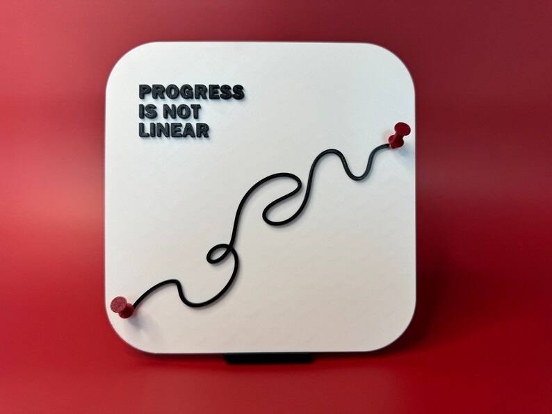 Progress is Not Linear | 3D Printed Custom Artwork | Decorative Sign ...