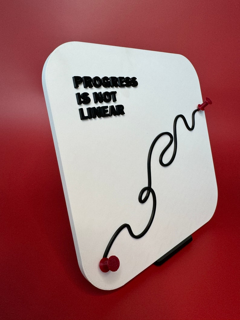 Progress is Not Linear | 3D Printed Custom Artwork | Decorative Sign ...