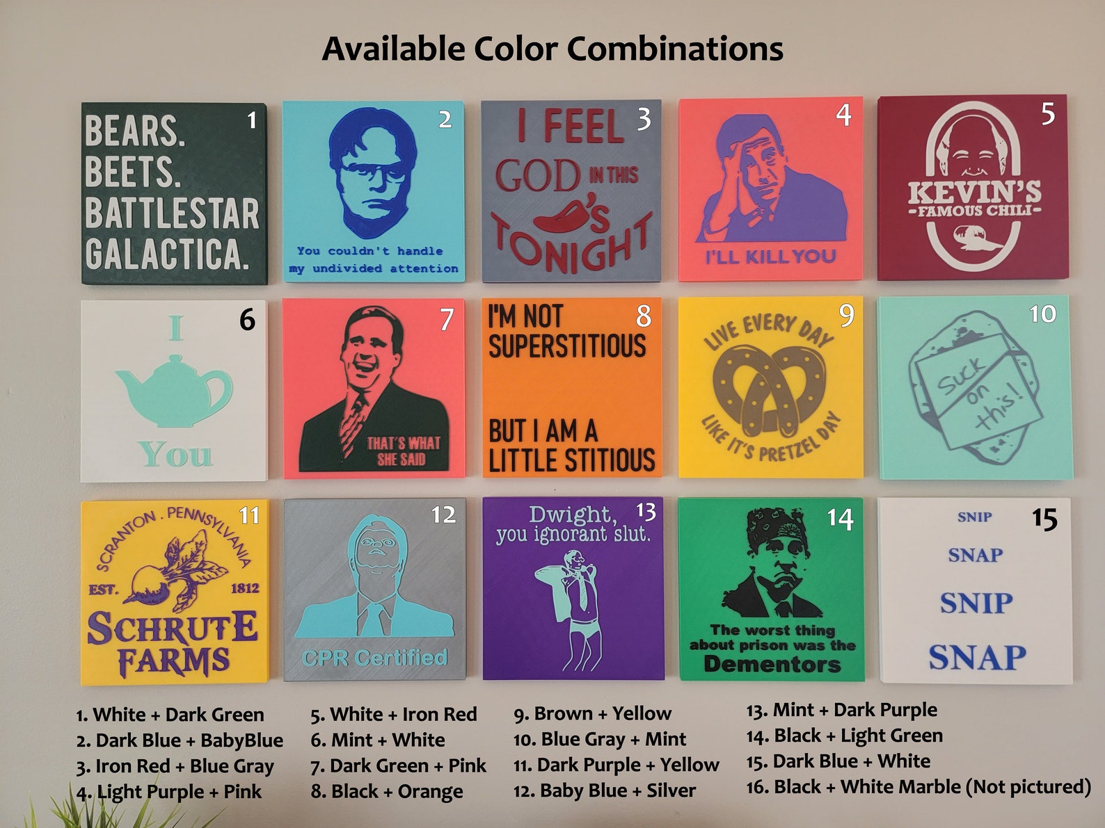 Noooo Michael Scott 3D Printed Tile Art Wall & Desk Art the Office ...