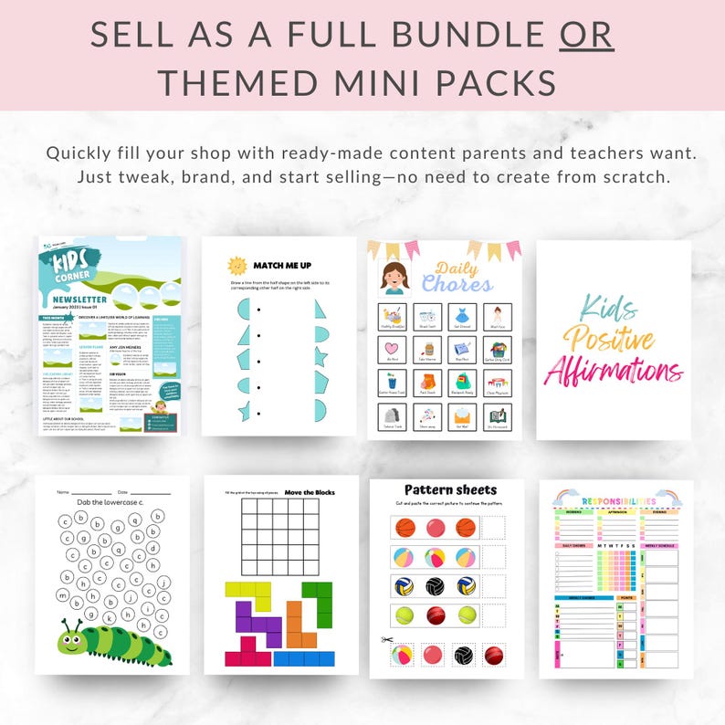 Kids Learning Printable Bundle | 3,100 Worksheets and Activities With ...