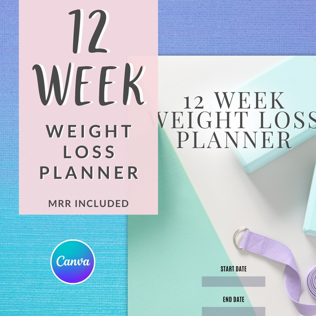 12 Week Weight Loss Planner | Canva Template | MRR Included - Etsy