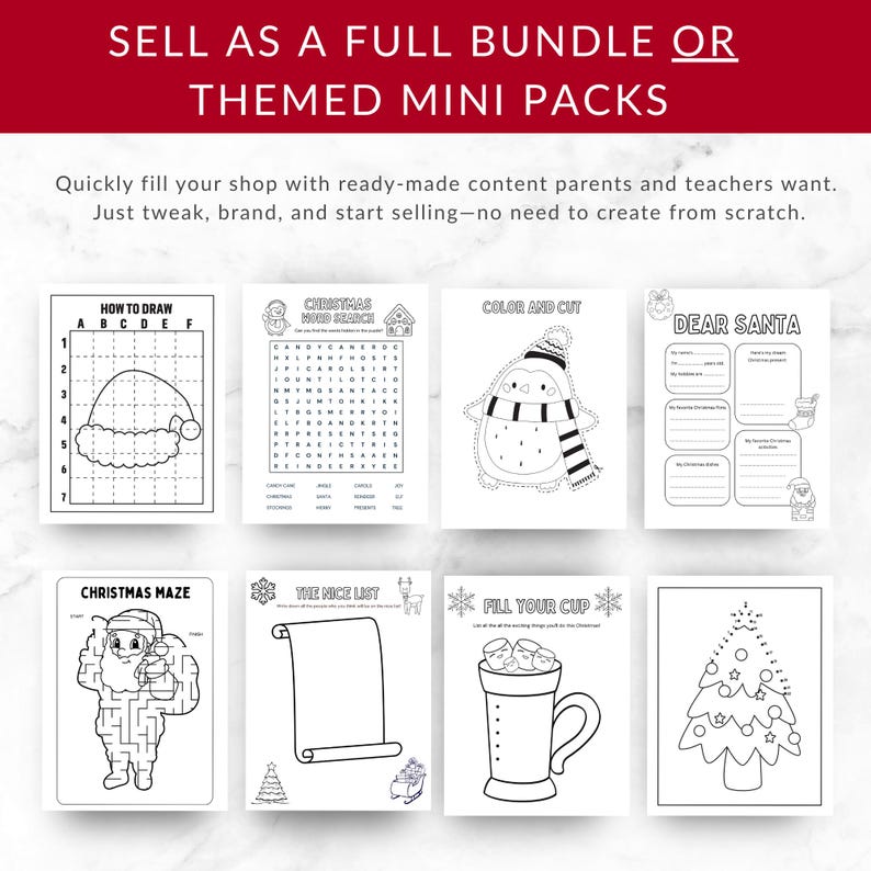 Kids Christmas Activity Bundle – 500+ Printable Worksheets, Coloring ...