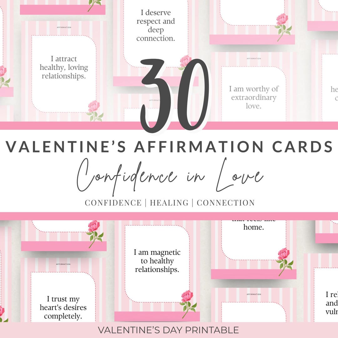 Valentine’s Day Gift for Her – Confidence in Love Affirmation Cards ...