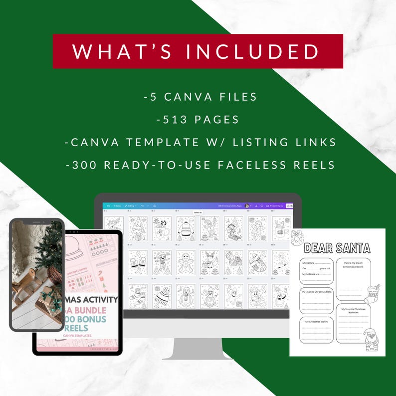 Kids Christmas Activity Bundle – 500+ Printable Worksheets, Coloring ...