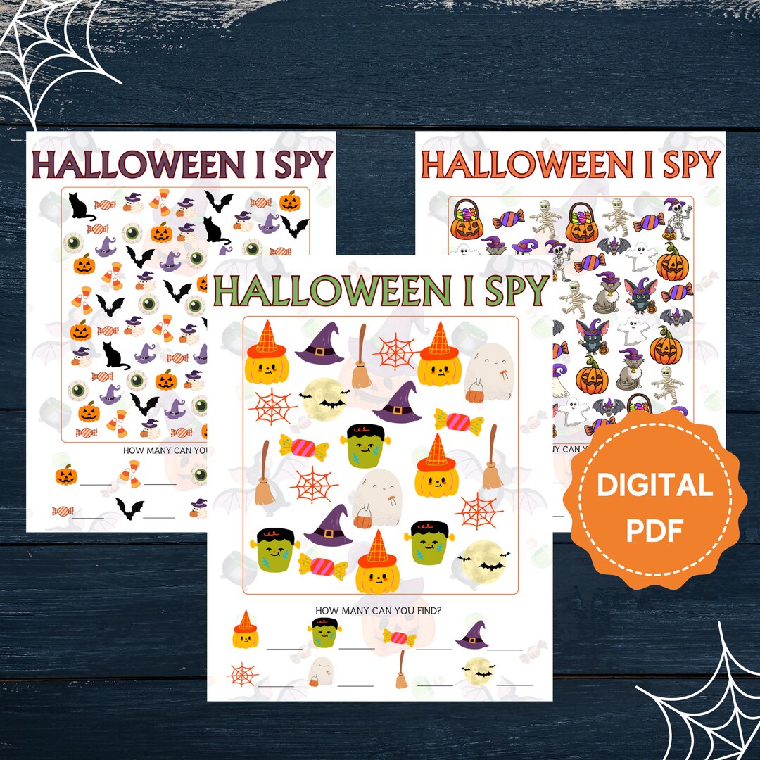 Halloween I Spy Bundle, Preschool Printable, Seek and Find, Halloween ...
