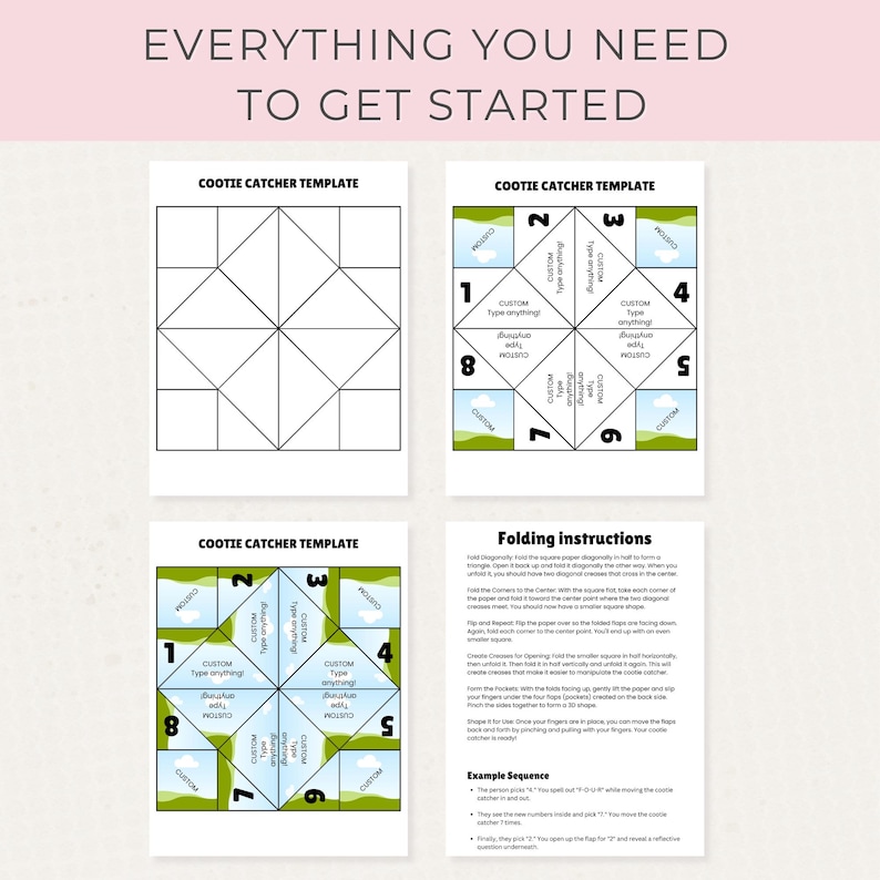 Cootie Catcher Template | Canva Fortune Teller | Instructions Included ...