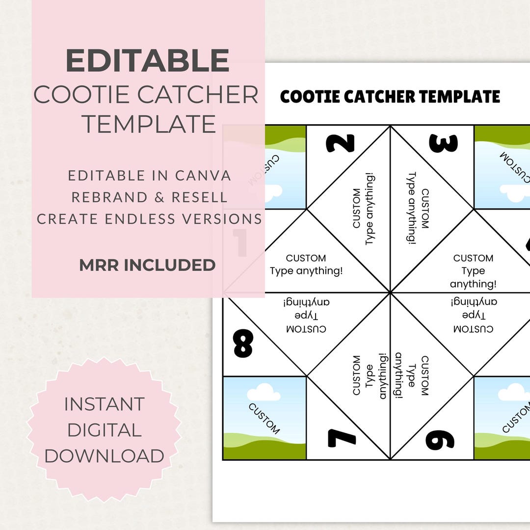 Cootie Catcher Template | Canva Fortune Teller | Instructions Included ...