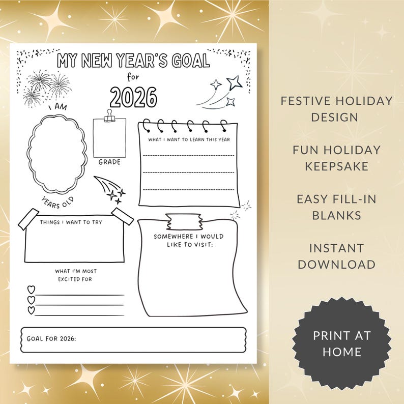 New Year's Eve Kids Activity Printable | 2025 Year in Review & 2026 ...