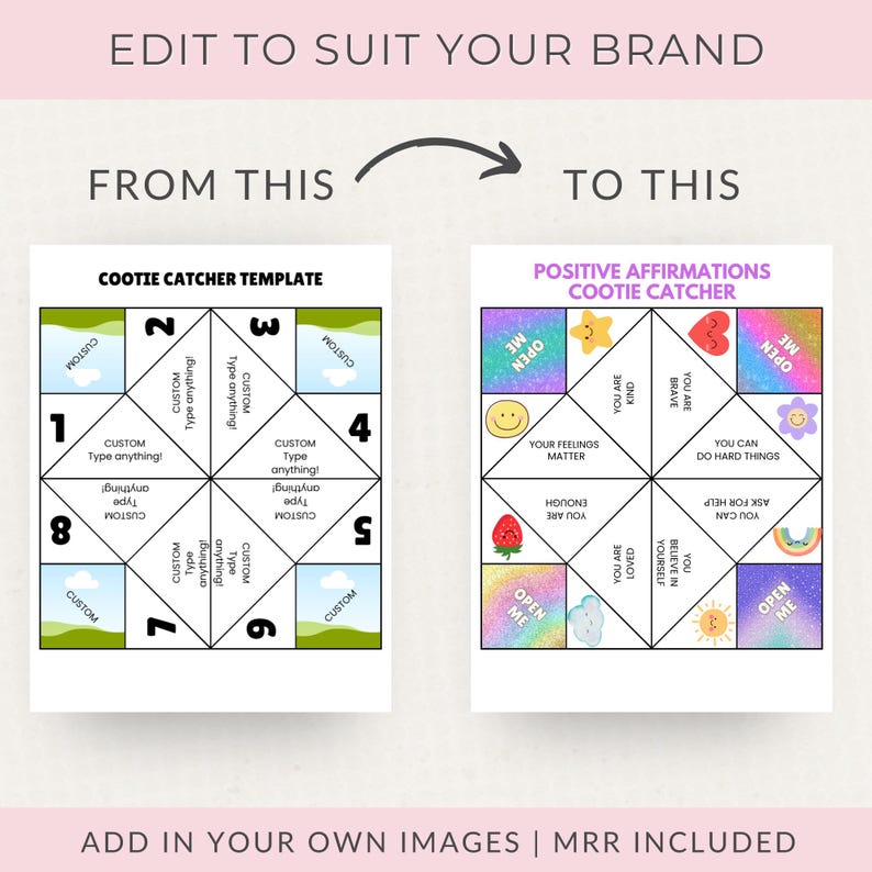 Cootie Catcher Template | Canva Fortune Teller | Instructions Included ...