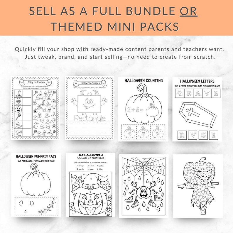 Kids Halloween Activity Bundle – 800+ Printable Pages With MRR - Etsy