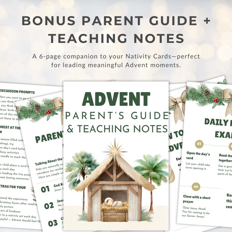 Nativity Story Advent Cards | Christmas Countdown, Printable Bible ...