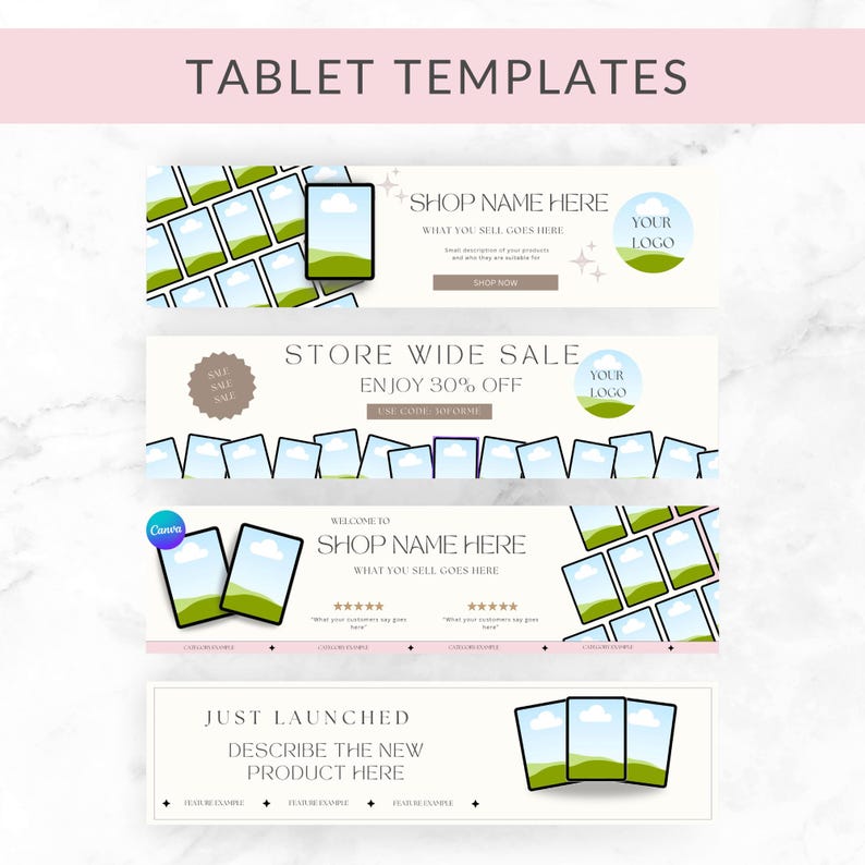 Etsy Shop Banner Templates | Canva Editable Bundle | MRR Included - Etsy