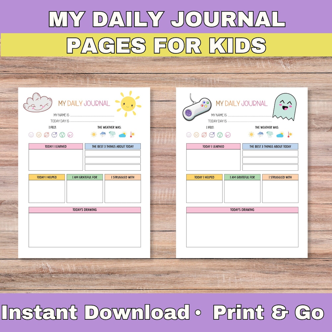 Printable My Daily Journal Page for Kids Encourage Writing - Etsy