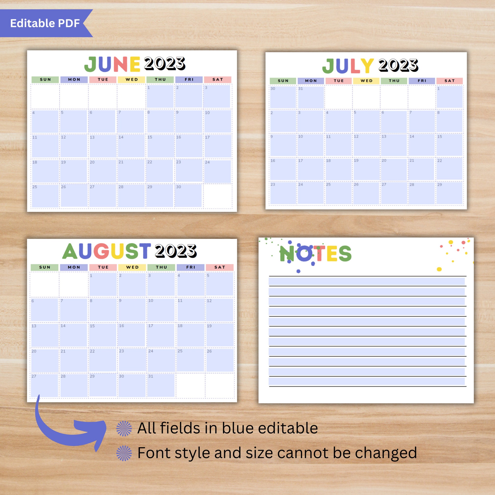 Printable Editable Kids Digital Download SUMMER Series - Etsy Ireland