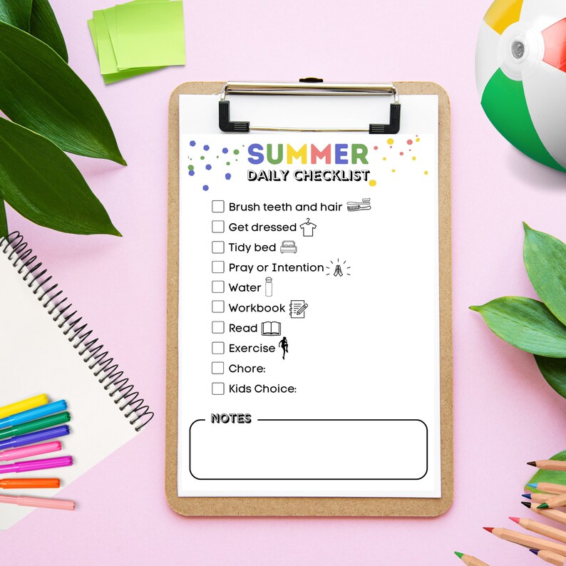 Printable Editable Kids Digital Download SUMMER Series Summer Daily ...