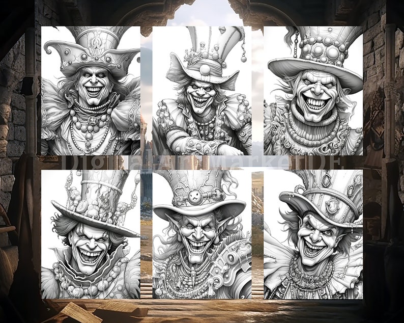 The Jester Coloring Pagesfor Adults Instant Download - Etsy