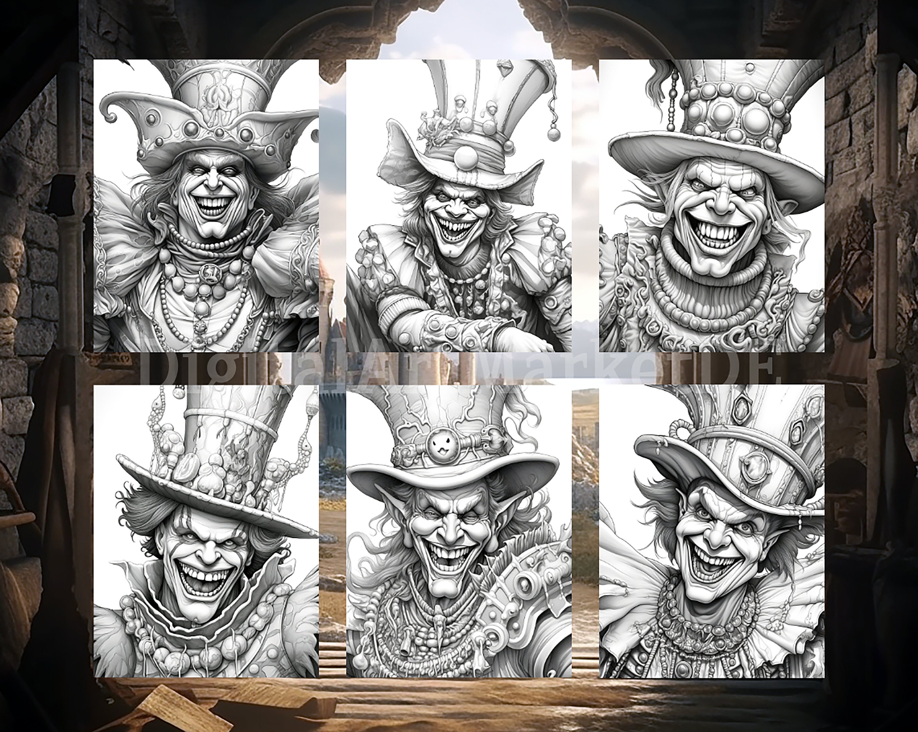 The Jester Coloring Pagesfor Adults Instant Download - Etsy