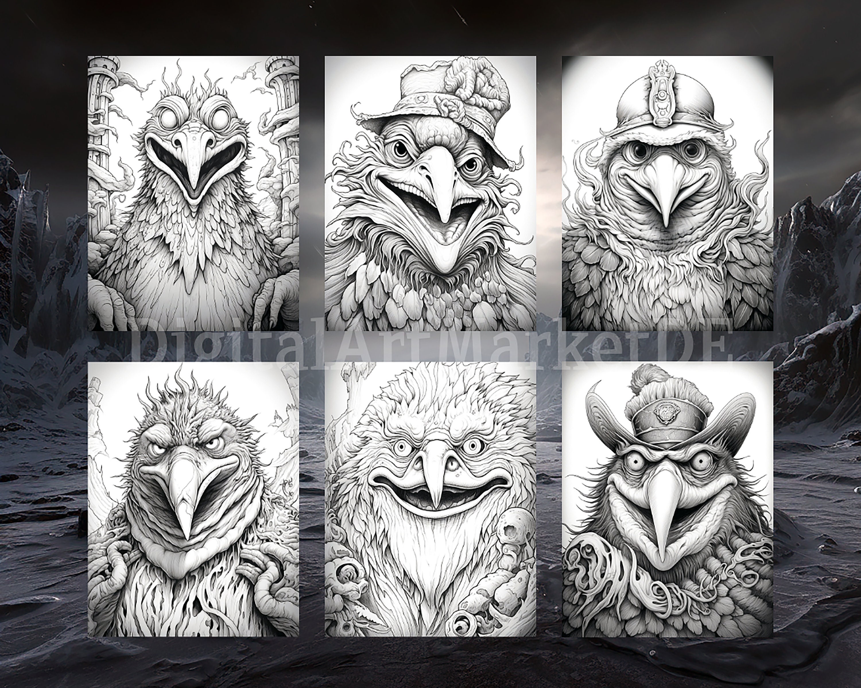 Absurd Penguins Coloring Pages for Adults Instant Download - Etsy