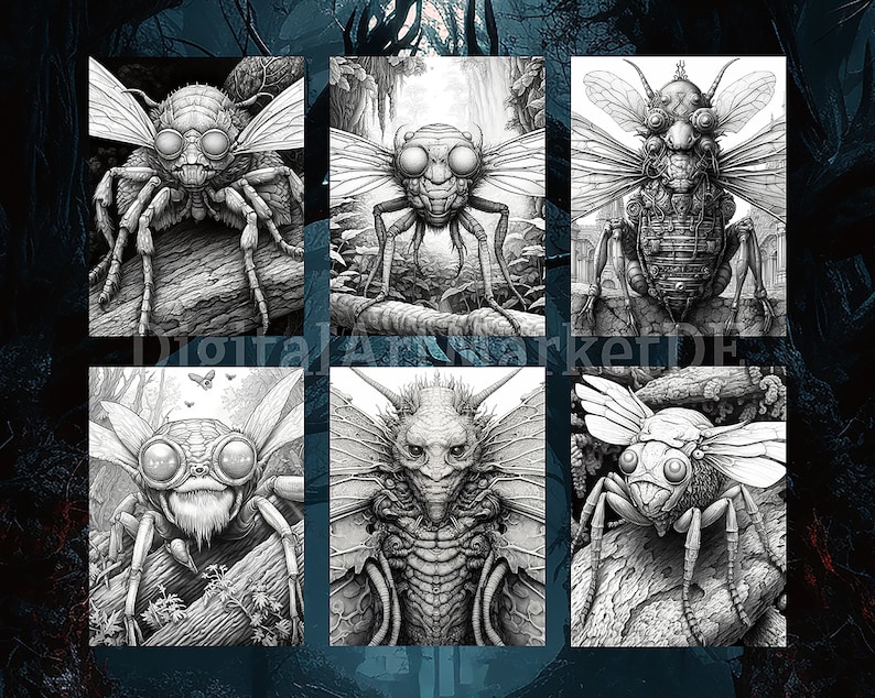 The Fly Inspired Coloring Pages for Adults Instant Download - Etsy