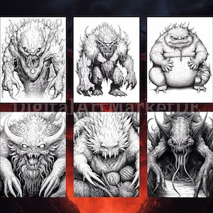 Absurd Creatures Coloring Pages,for Adults - Instant Download ...