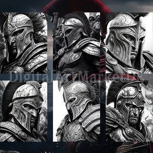 Spartan Coloring Pages for Adults Instant Download grayscale Coloring ...