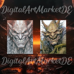 Laughing Demons ridens Coloring Pages,for Adults Instant Download ...