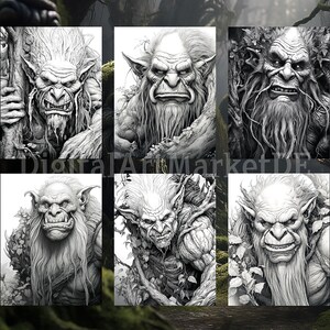 Troll Coloring Pages for Adults Instant Download grayscale Coloring ...