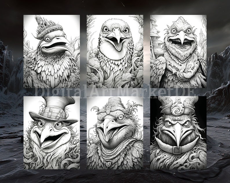 Absurd Penguins Coloring Pages for Adults Instant Download - Etsy