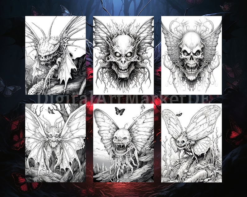 Daemon Papilio Coloring Pages for Adults Instant Download - Etsy