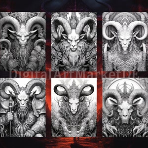 Baphomet Demons Adult Coloring Pages,for Adults Instant Download ...