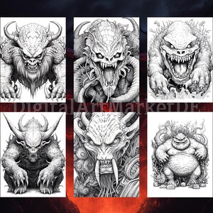 Absurd Creatures Coloring Pages,for Adults - Instant Download ...