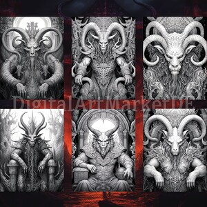 Baphomet Demons Adult Coloring Pages,for Adults Instant Download ...