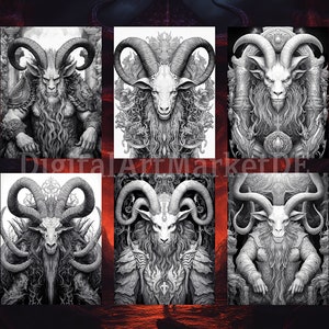 Baphomet Demons Adult Coloring Pages,for Adults Instant Download ...