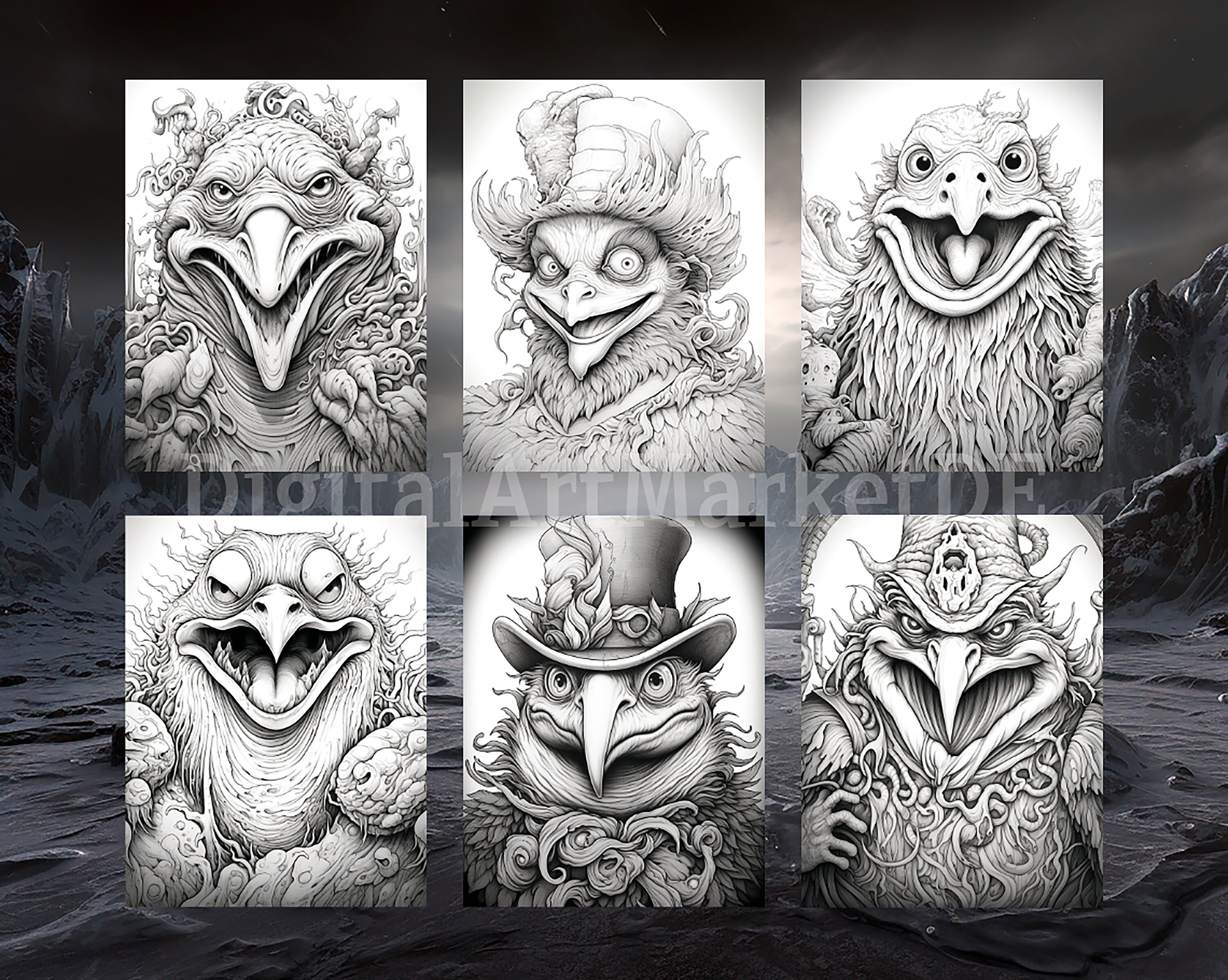 Absurd Penguins Coloring Pages for Adults Instant Download - Etsy