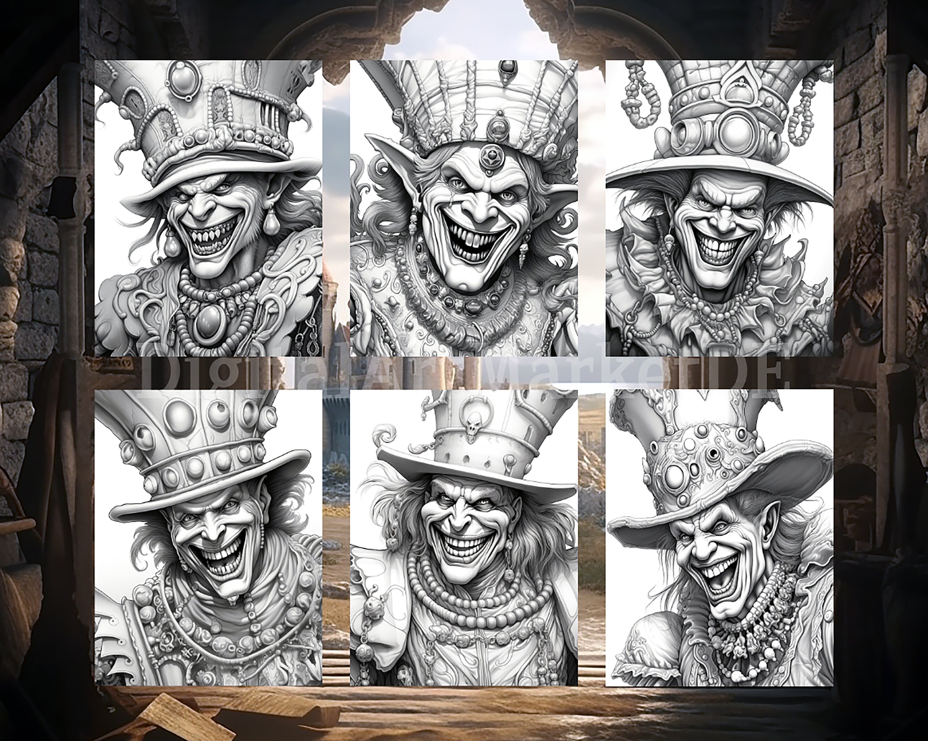 The Jester Coloring Pagesfor Adults Instant Download - Etsy