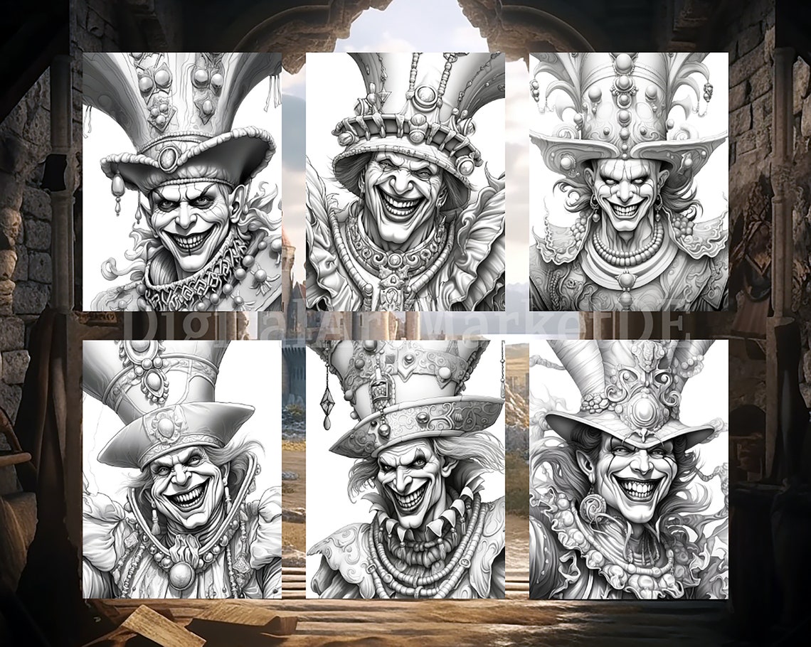 The Jester Coloring Pagesfor Adults Instant Download - Etsy