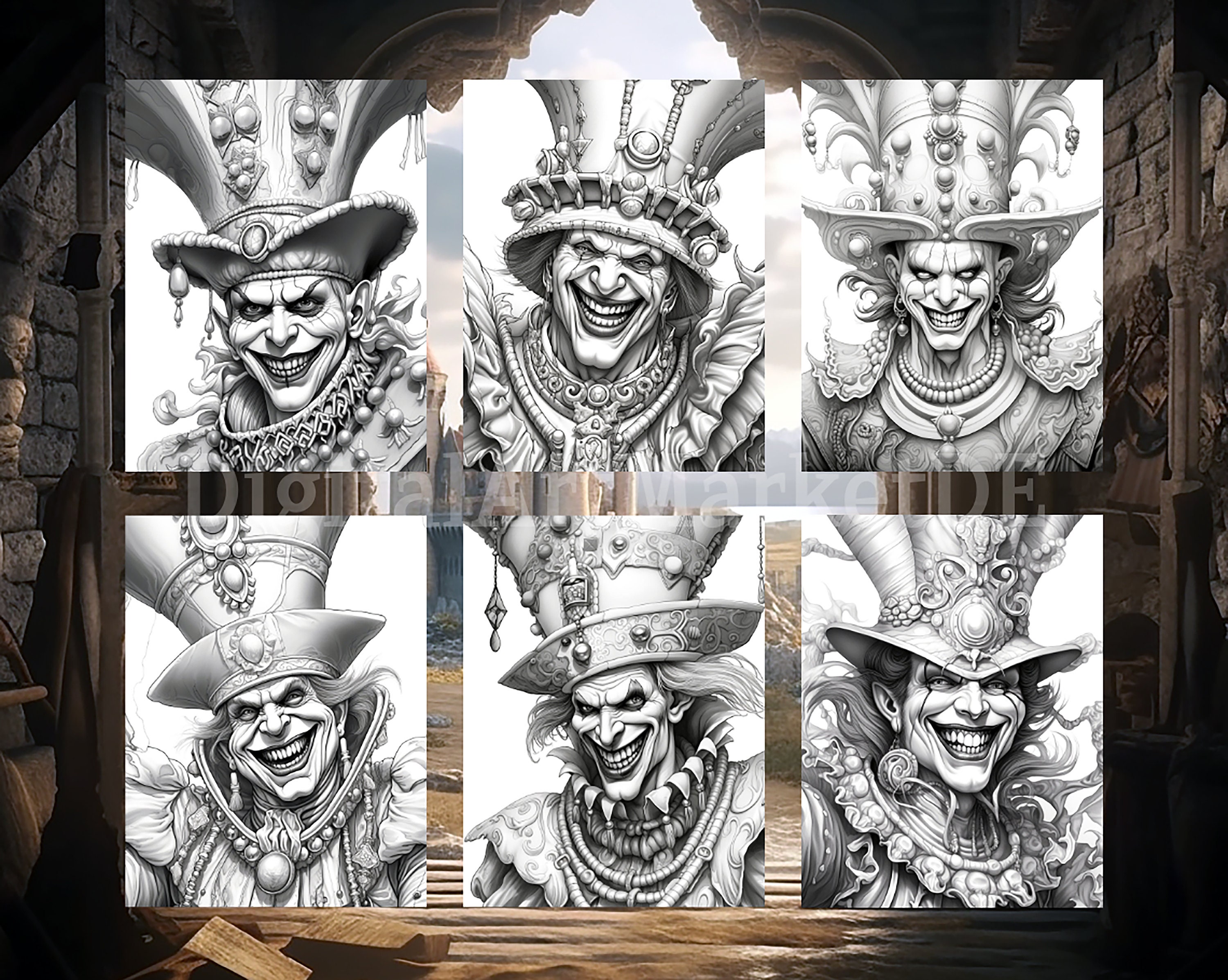 The Jester Coloring Pagesfor Adults Instant Download - Etsy