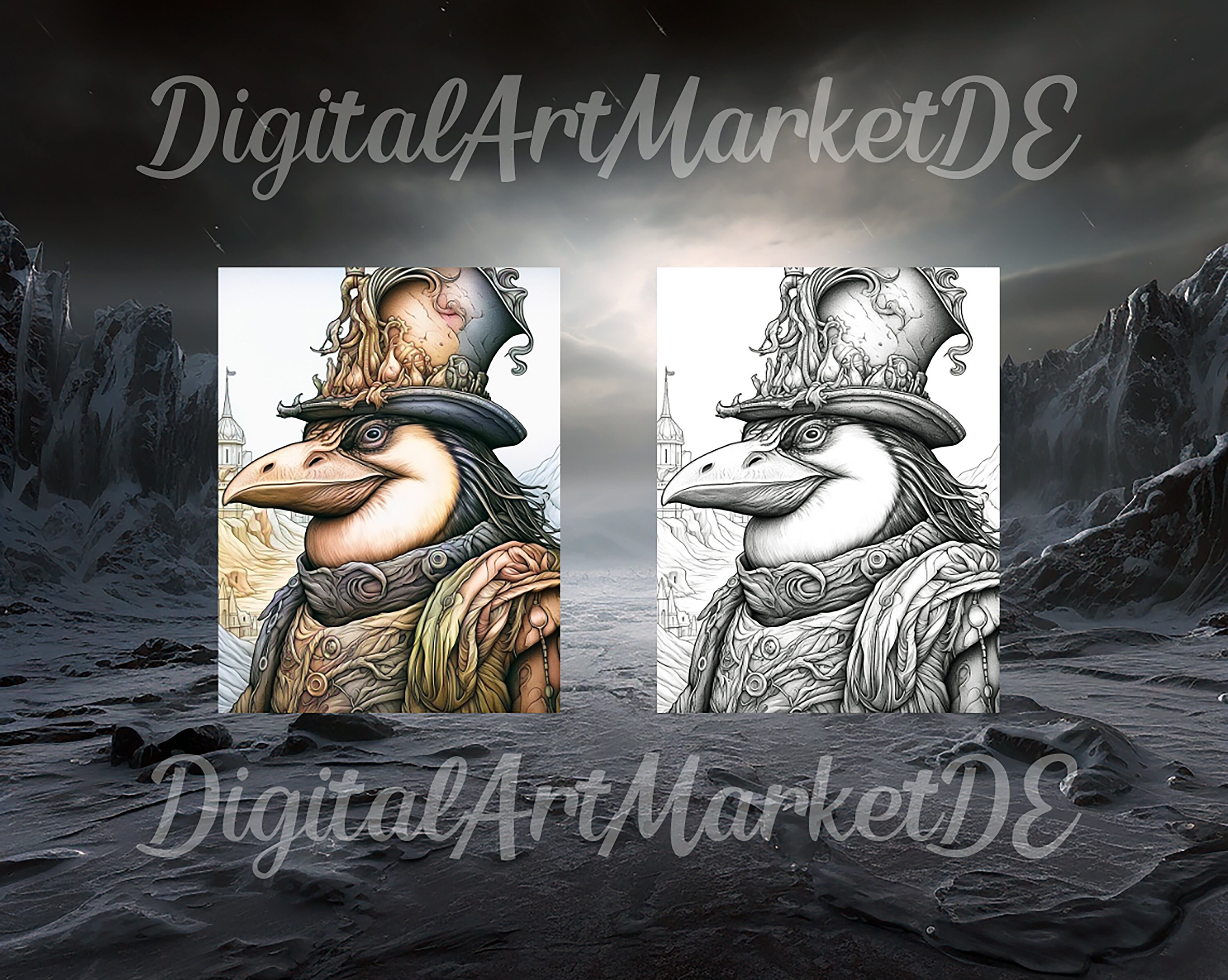 Absurd Penguins Coloring Pages for Adults Instant Download - Etsy